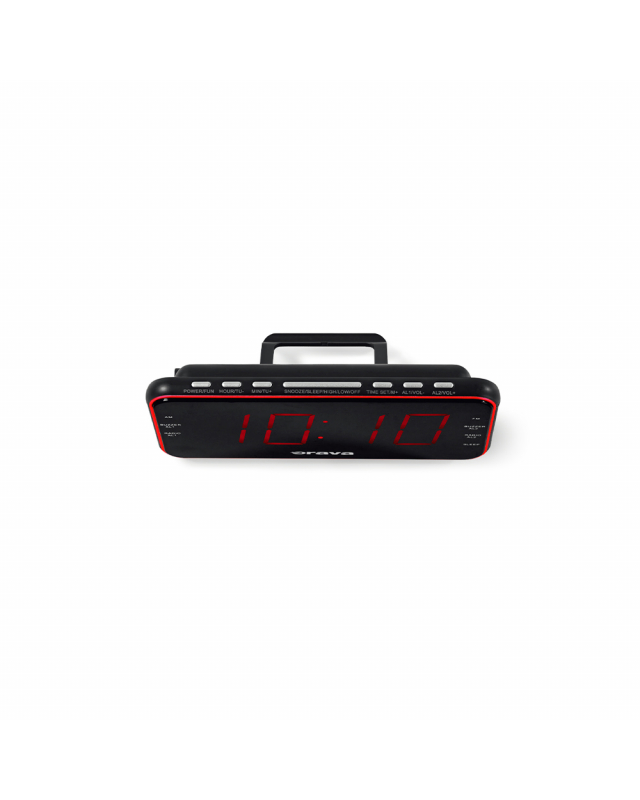 Radio alarm clock with large red LED display
